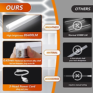 TOGJNDLL 𝑵𝒆𝒘 Hexagonal Garage Lights, Thickened Aluminum 14 Hex Grid with Rectangule Frame, High Brightness 672W 86400LM 6700K, for Garages, Shops, Basements, Car Detailing Shops, 3-Yr Warranty