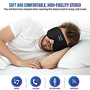 MUSICOZY Sleep Headphones Bluetooth Sports Headband, Wireless Music Sleeping Headphones Sleep Eye Mask Earbuds for Side Sleepers Workout Running Insomnia Travel Yoga Office, Pack of 2