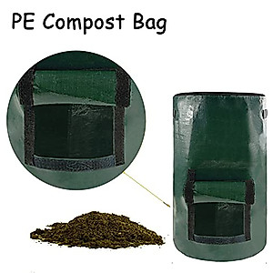 SKGFKYRM Garden Compost Bag Garden Waste Bin Organic Composts Bags Compost Accelerator Composting Tumbler Outdoor Composting & Yard Waste Bins for Kitchen and Garden Waste Collapsible Reusable 2PCS