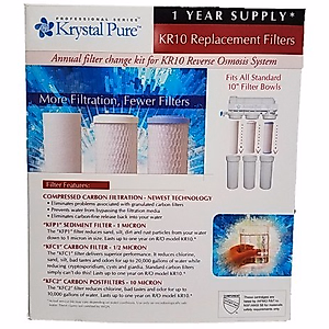 Krystal Pure Replacement Filter KR10 Reverse Osmosis with Especial Cosas Microfiber Towel