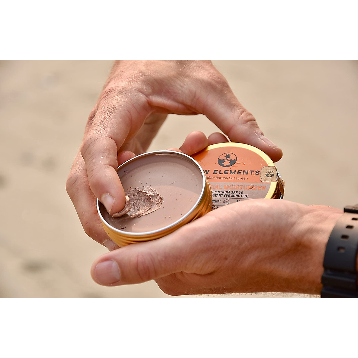 Raw Elements Tinted Facial Moisturizer All-Natural Sunscreen | Non-Nano Zinc Oxide, 95% Organic, Water Resistant, Reef Safe, Non-GMO, Cruelty-Free, SPF 30+, Reusable Tin, Reef-Safe, 1.8oz (1-Pack)