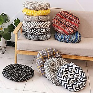vctops Bohemian Soft Round Chair Pad Garden Patio Home Kitchen Office Seat Cushion GreyWhite Diameter 18"