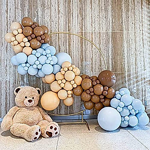 Brown Balloons Garland Arch Kit 105Pcs Different Sizes 18In 10In 5In Latex Pastel Coffee Khaki Matte Balloons Decorations for Baby Shower Teddy Bear Safari Jungle Themed Wild One 1st Birthday Wedding
