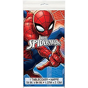 Unique Spiderman Party Supplies Bundle for 16 includes Plates, Napkins, Table Cover
