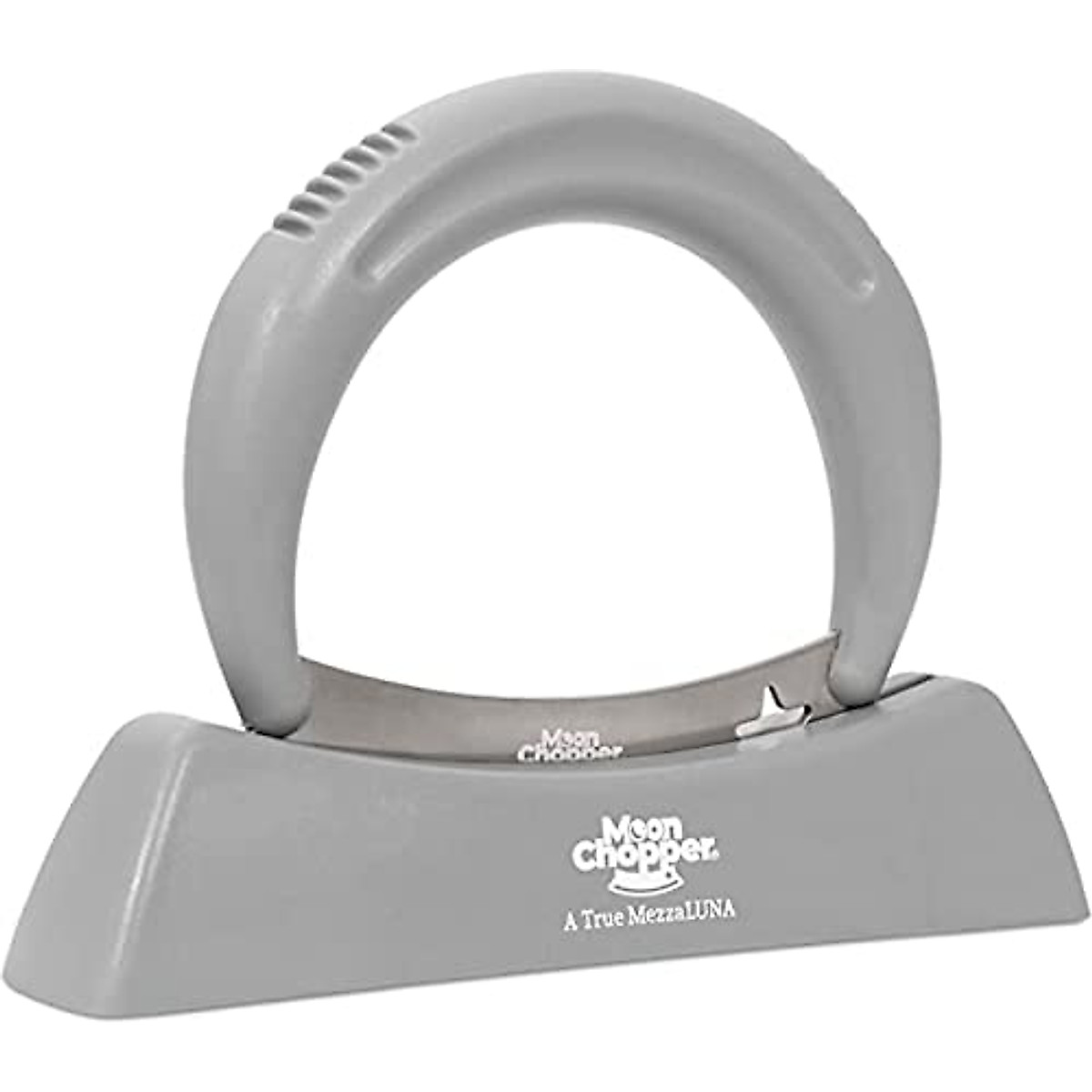 A True Mezzaluna Chopper, 5.5" Rust-Resistant Stainless Steel, Pizza Cutter, Salad Cutter, Food Chopper, Rocker Knife with a Sharp Mincing Blade, Crescent-Moon Shaped Safety Handle, Dishwasher Safe