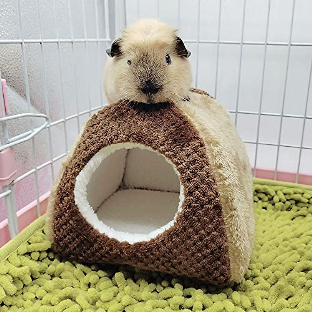 Oncpcare Cozy Ferret Bed Guinea Pig Cave Bed Tent Fleece Rat Hideout House Nest Cage Accessories for Chinchilla Squirrel Hedgehog