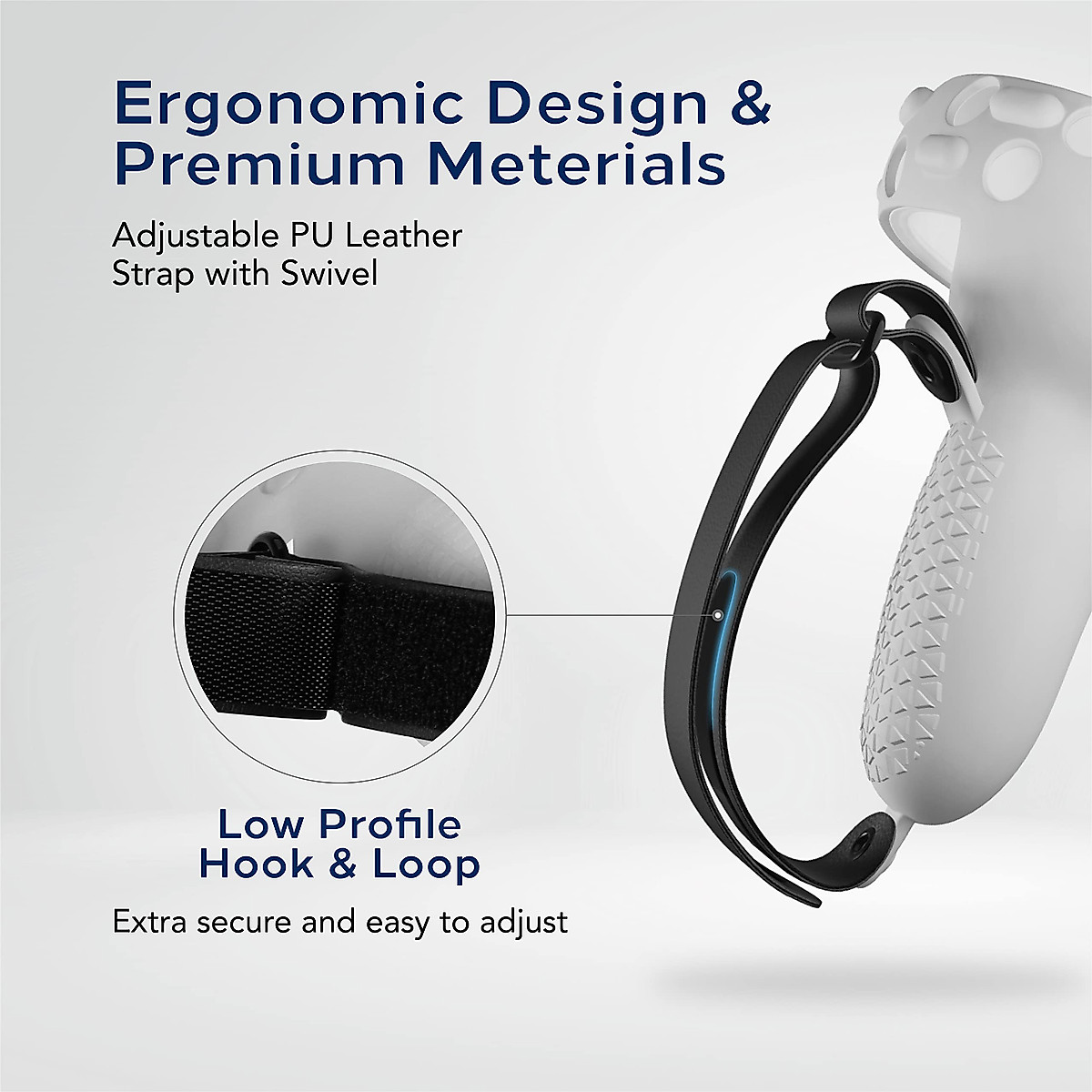 TNP Controller Grips for Oculus Quest 2 / Meta Quest 2 Knuckle Strap Black VR Touch Controller Hand Grip Cover Protector Sleeve with Anti-Throw Adjustable Straps