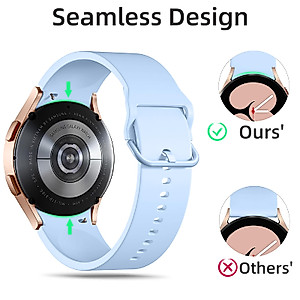 [21 pack] Elastic Band + Silicone Sport Band, Galaxy Watch 6 5 4 Band 40mm 44mm for Women Men, 6 Pack Soft Elastic Band & 15 Pack Soft Durable Silicone Replacement Strap for Samsung Watch 6 5 4 Bands