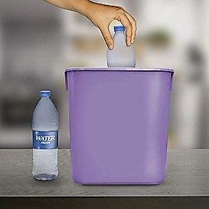 Acrimet Wastebasket Bin 13QT (Plastic) (Purple Color) (Set of 4)