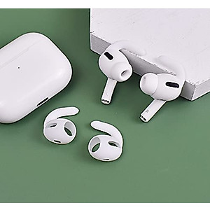 ALXCD Earbuds Tips Hook Compatible with AirPods Pro, 4 Pairs Anti-Slip Anti-Lost Soft Silicone Sport Ear Buds Tips Hook, Replacement for AirPods Pro [1Sport] 4 Pairs White
