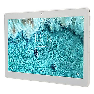 Naroote 10.1 Inch HD Tablet, Dual Card Dual Standby 4GB RAM 64GB ROM Gold 2560x1600 Resolution Calling Tablet 100-240V for Android 12 for Study (US Plug)
