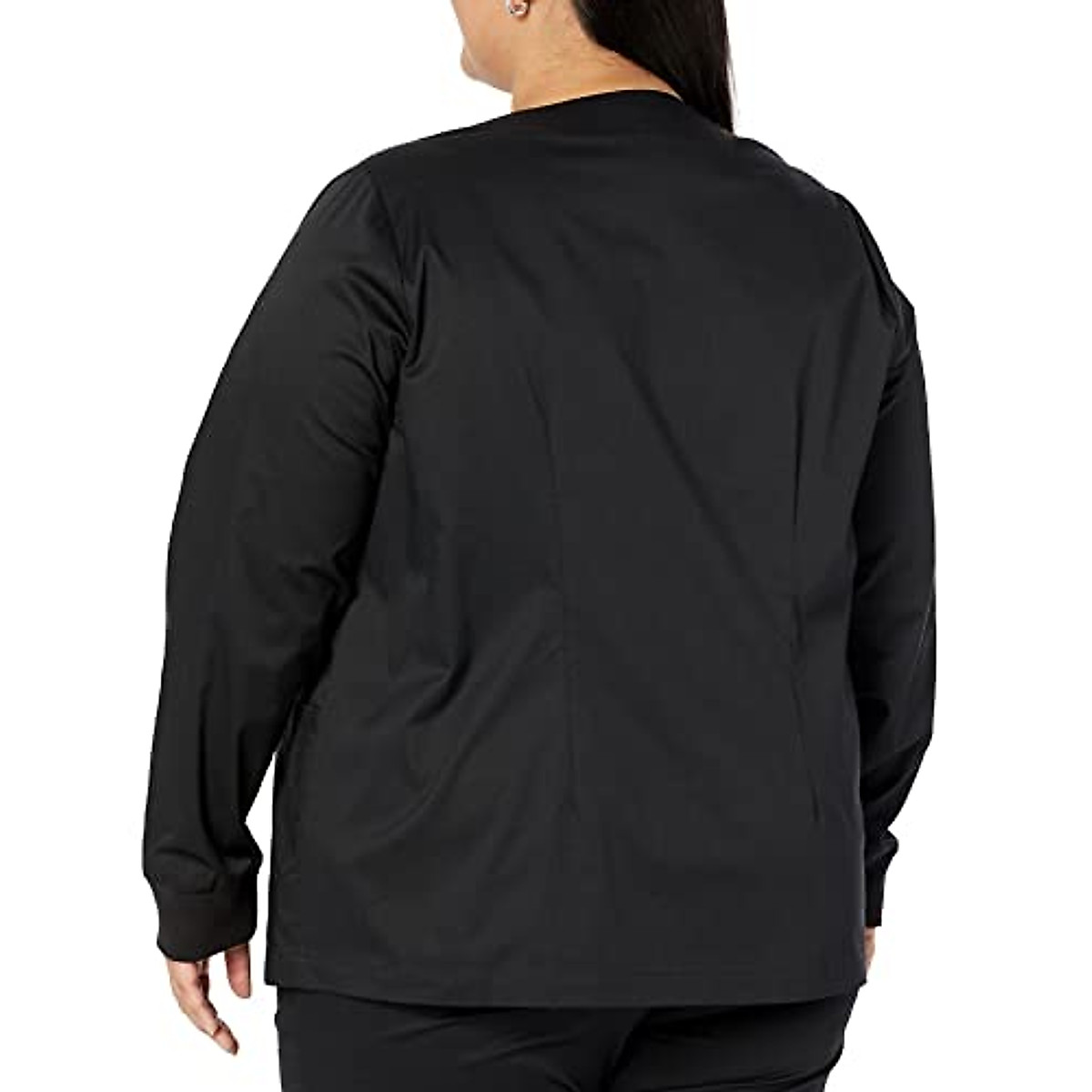 Amazon Essentials Women's Scrub Snap Jacket (Available in Plus Size), Black, Large