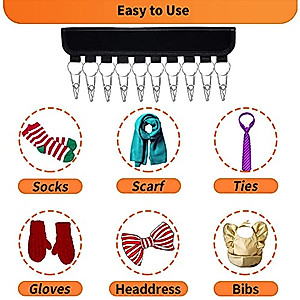 PUPOPIK 2 Pack Hat Rack for Baseball Caps Hat Organizer, 10 Hat Storage Clips for The Storage of Hats in The Closet and Room, Hat Rack Organizer - Fits All Size Hangers,Black (BLACK-2PACK)