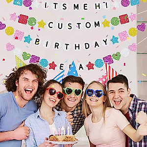 302PCS DIY Friendship Bracelet Birthday Banner Customizable 6.6ft Glitter Happy Birthday Sign for Celebrating Birthdays and Graduations Birth-Tay Era Tour Decorations