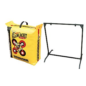 Morrell Yellow Jacket 19lb Portable Adult Field Archery Bag Target with HME Products Bowhunting Archery Range Practice Shooting 30in Bag Target Stand