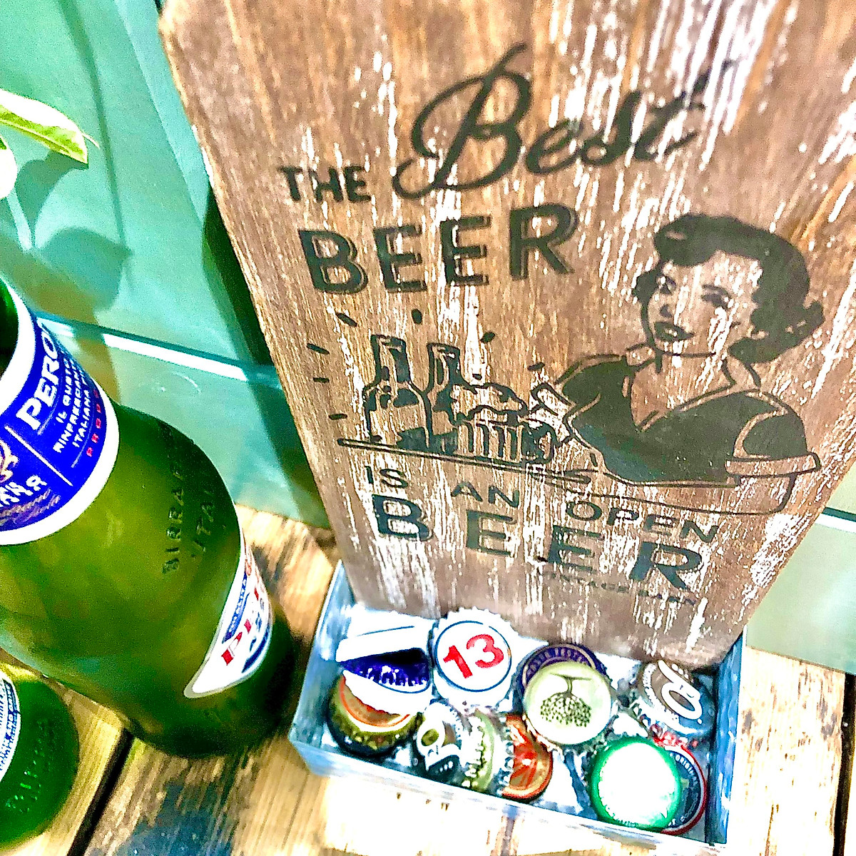 Vintage Barn Wall-Mounted Beer Opener with Cap Catcher - Rustic Decor ...