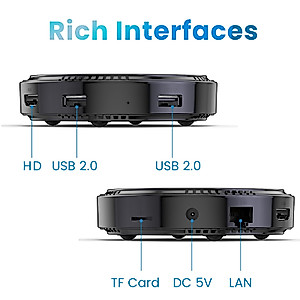 Android TV Box 11.0 4GB 64GB Smart TV Box Android Box RK3318 USB 3.0 Ultra HD 1080P 4K HDR WiFi 2.4GHz 5.8GHz BT 4.1 Set Top Box with Mini Wireless Backlit Keyboard