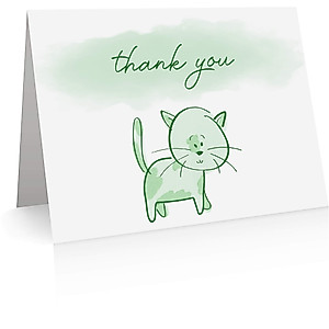 Cats Thank You Note Cards (24 Foldover Cards and Envelopes) Cat Cards