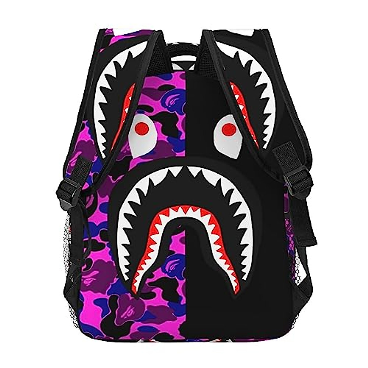 AIRPO Shark Teeth Backpacks Camouflage 3D Print Large Capacity Laptop Daypack Lightweight Multiple Backpack Fashion Travel Shoulders Bag For Women Men