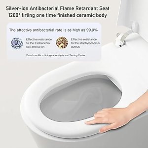 One Piece Elongated Smart Toilet Bidet with Auto Open & Close, Auto Flush, Foot Sensor Flush, LED Temperature Display, Heated Seat and Integrated Multi Function Remote Control