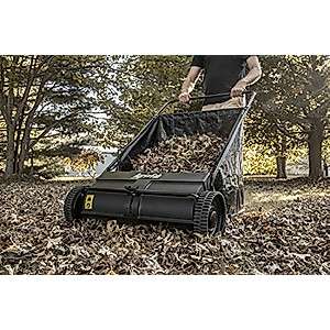 Karcher S 4 Twin Walk-Behind Outdoor Hand Push Floor Sweeper - 5.25 Gallon Capacity, 26.8" Sweeping Width, Sweeps 26,000 Square Feet/Hour & Agri-Fab 45-0218 26-Inch Push Lawn Sweeper, 26 Inches, Black
