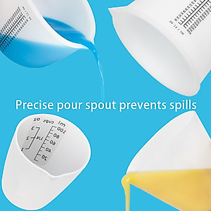 Creahaus 1000ML Large Silicone Measuring Cups for Resin, Easy to Read 36oz Silicone Mixing Bowl with 100ML Silicone Resin Mixing Cup, Easy Clean Reusable Epoxy Resin Supplies with Stir Stick, Pipettes