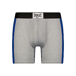 Everlast Mens Boxer Briefs Breathable Underwear for Men - 6 Pack Active Performance Mens Underwear (Large, Grey/Blue/Light Navy)