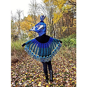 Soft Peacock Mascot Throw Over Head with Mesh Panels Bird Look Adult One Size Fits Most