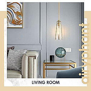 AIRYPHANT Gold Glass Pendant Light Set of 3, Modern 1-Light Gold Crackle Glass Pendant Light for Dining Room Kitchen Island