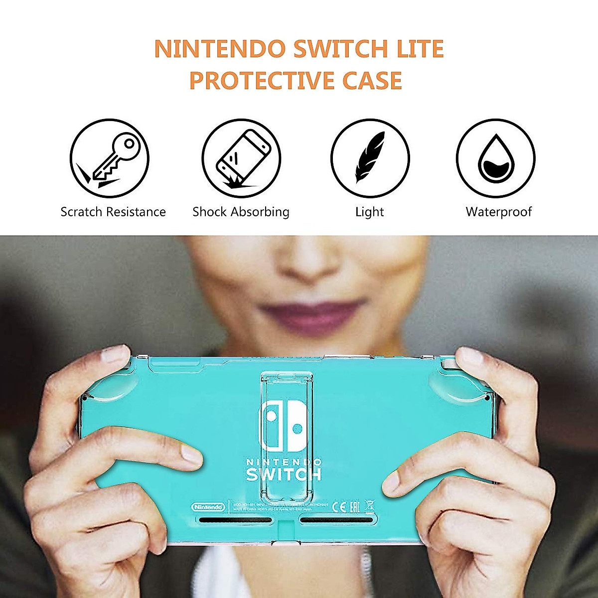 Switch Accessories Kit 13in 1 for Nintendo Switch Lite with Hard Cover Case, Screen Protector Tempered Glass, Switch Joystick Caps Cleaning Wipe, Cleaning Cloth