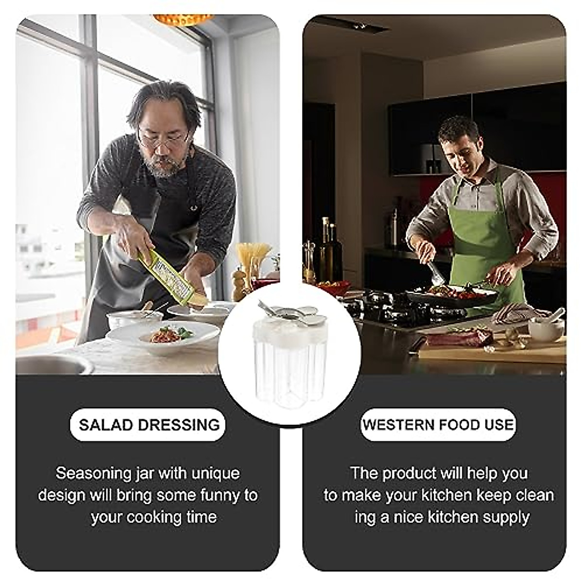 UPKOCH Multi Salt Container Plastic Shaker Jars With Labels 5 Grids Travel Seasoning Bottle Clear Condiment Dispenser Portable Pepper Box For Powder Sugar Camping Bbq