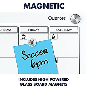 Quartet Whiteboard Calendar, Glass Dry Erase White Board Planner, 4' x 3', White Surface, Frameless, Infinity (GC4836F)