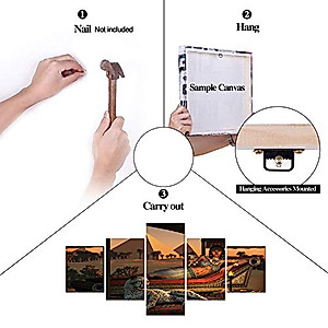 An Sexy Ancient Egyptian Lady and a Tame Cheetah Artwork Ancient Egypt Beauty and Pyramid Framed Ready to Hang-50 Wx24 H