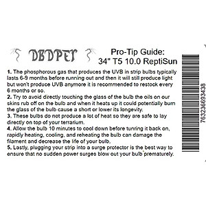 Zoomed Reptisun 34" 10.0 T5HO UV-B Bulb - Includes Attached DBDPet Pro-Tip Guide - Great for Bearded Dragons, and Chameleons