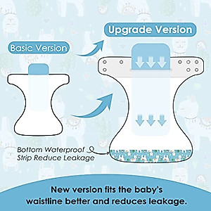 wegreeco Washable Reusable Baby Cloth Pocket Diapers Fresh Animal Bundle with Cloth Diapers Pink Girly and Wet Dry Bags