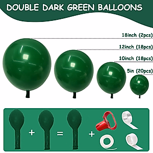 Purple Green Balloons Garland Double Stuffed Dark Green Purple Balloons Different Sizes Latex Purple Green Balloon Deep Purple Balloon Arch Kit for Birthday Baby Shower Christmas Wedding Party Decorat