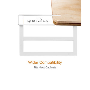 Selosiz Under Shelf Storage Basket Expandable Organizer, 2 Pack Hanging Baskets Under Cabinet Shelf, Add-on Space Saver Pantry Kitchen Cupboard Desk Counter Bookshelf, Heavy-Duty Slide-in White