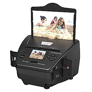 DIGITNOW Film & Photo Scanner,4-in-1 Film Scanner, with 2.4" LCD Screen Converts 35mm/135 Slides & Negatives Film, Photo, Business Card for Saving to 16MP Digital Images,8GB Memory Card Included