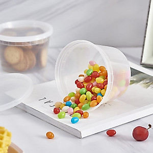 Jaluxing 16 oz. Plastic Deli Containers With Lids, 48 Sets - Leakproof, Stackable, BPA Free, Microwavable, Freezer Safe (Formerly FULING)