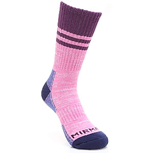 MIRMARU Women’s 5 Pairs Hiking Socks- Moisture Wicking Outdoor Athletic Sports Cushion Crew Socks (M232-MEDIUM)