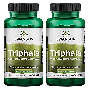 Swanson Triphala Cleanse Detox GI Tract 500 mg 100 Capsules (Caps) (2 Pack)