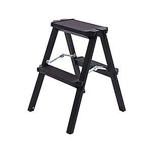 PENGJIE Folding Ladder Step Stool Ladder Stool 2 Step Folding Aluminum Heavy Duty Steel Portable Anti Slip Mat Tread Compact 150 Kg Capacity