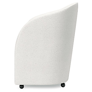 Signature Design by Ashley Korestone Contemporary Upholstered Home Office Desk Chair with Casters, White