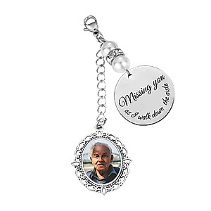 Bouquet Photo Charm Bridal Bouquet Charm - Personalized Wedding Bouquet Memory Charm - Wedding Photo Bouquet Charm Jewelry Gift for Bride - Custom Memorial Photo keepsake