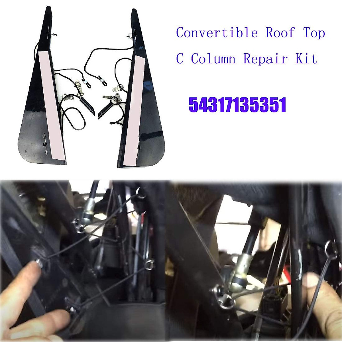 Convertible Roof Top C Column Repair Kit Fits for BMW E46 323ci M3 330ci 325ci 2000-2006 Replace 54317135351