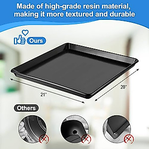 Saillong Mini Fridge Stand with Drip Pan, Universal Stand Base Adjustable Refrigerator Stand with 4 Strong Feet, 21 x 20 Inch (ID) Washing Machine Drain Pans for Washer and Dryer Pedestal