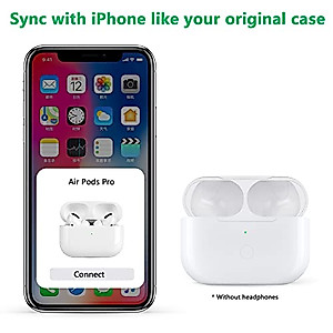 Wireless Charging Case for Airpod Pro, Airpod pro1st Generation Charger Case Replacement with Sync Button and Built-in 660 mAH Battery, No Earbuds Include