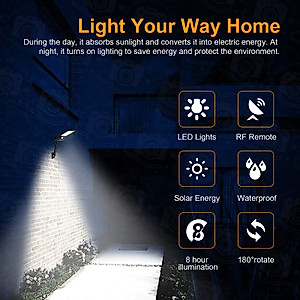 48 LED 800 LM Outdoor Solar Power Street Wall Lamp PIR Motion Sensor Garden Security Waterproof Remote Control Solar Light (Color : Black Solar Lamp)