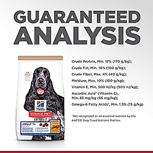Hill's Science Diet Senior 7+ No Corn, Wheat or Soy Dry Dog Food, Chicken Recipe, 30 lb. Bag