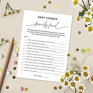 Baby Shower Family Feud Game - Pack of 30 Game Cards 1 Answer Key, Baby Shower Game for Boy & Girl, Gender Neutral Baby Shower Decorations, Baby Feud Game Supplies-07